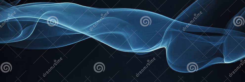 Elegant Translucent Blue Wave on Black Background with Ample Space for ...