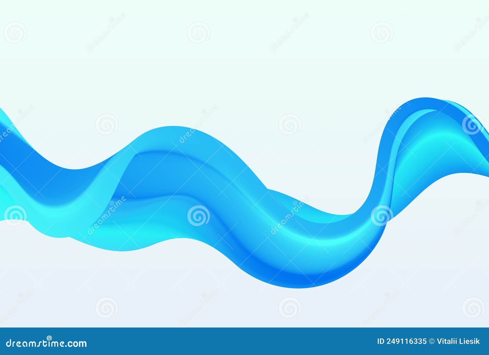Smooth Blue Wave on a Light Background. Design Element. Wavy Lines ...
