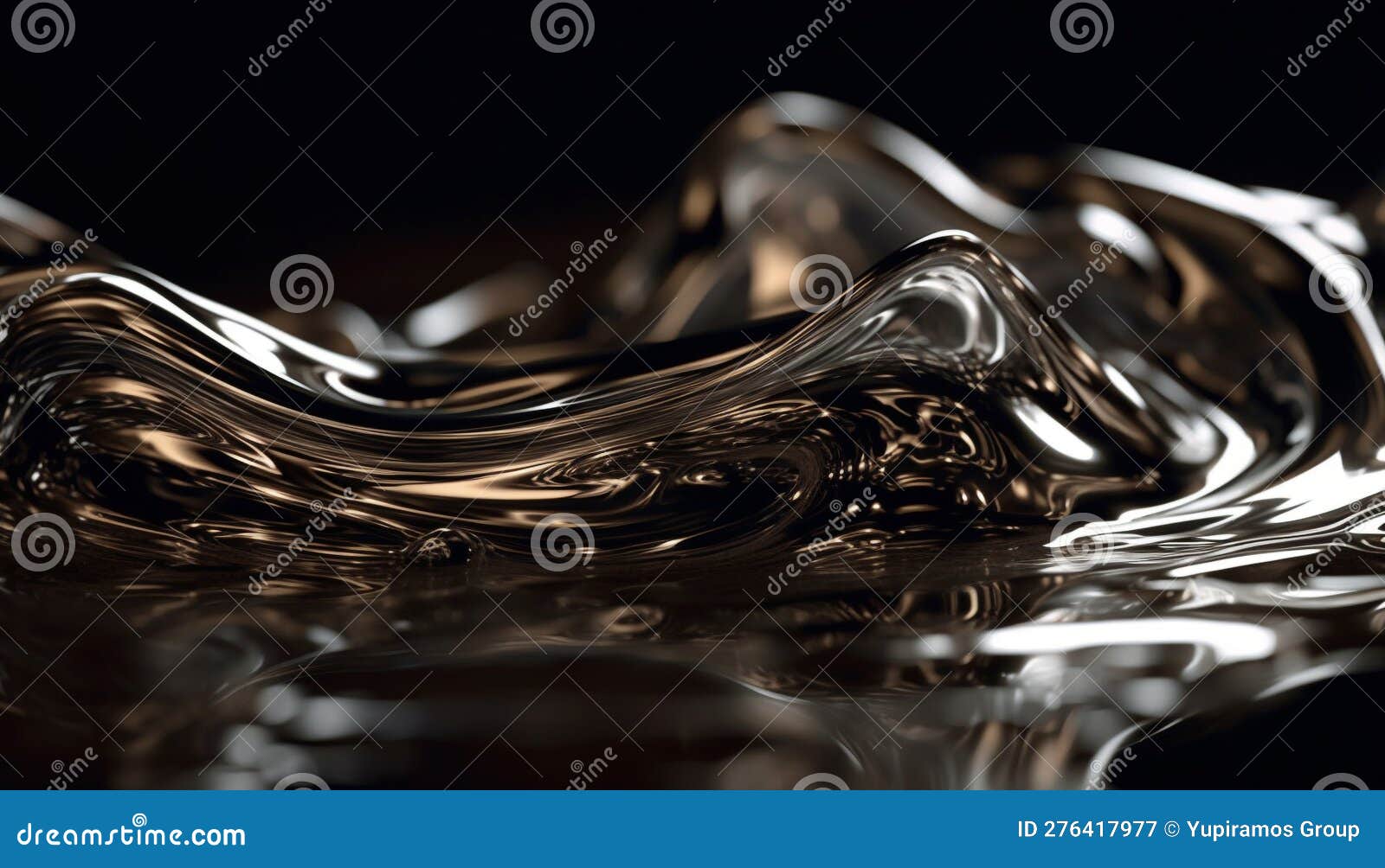 Smooth Blue Wave Pattern Reflects Metallic Beauty Generated by AI Stock ...