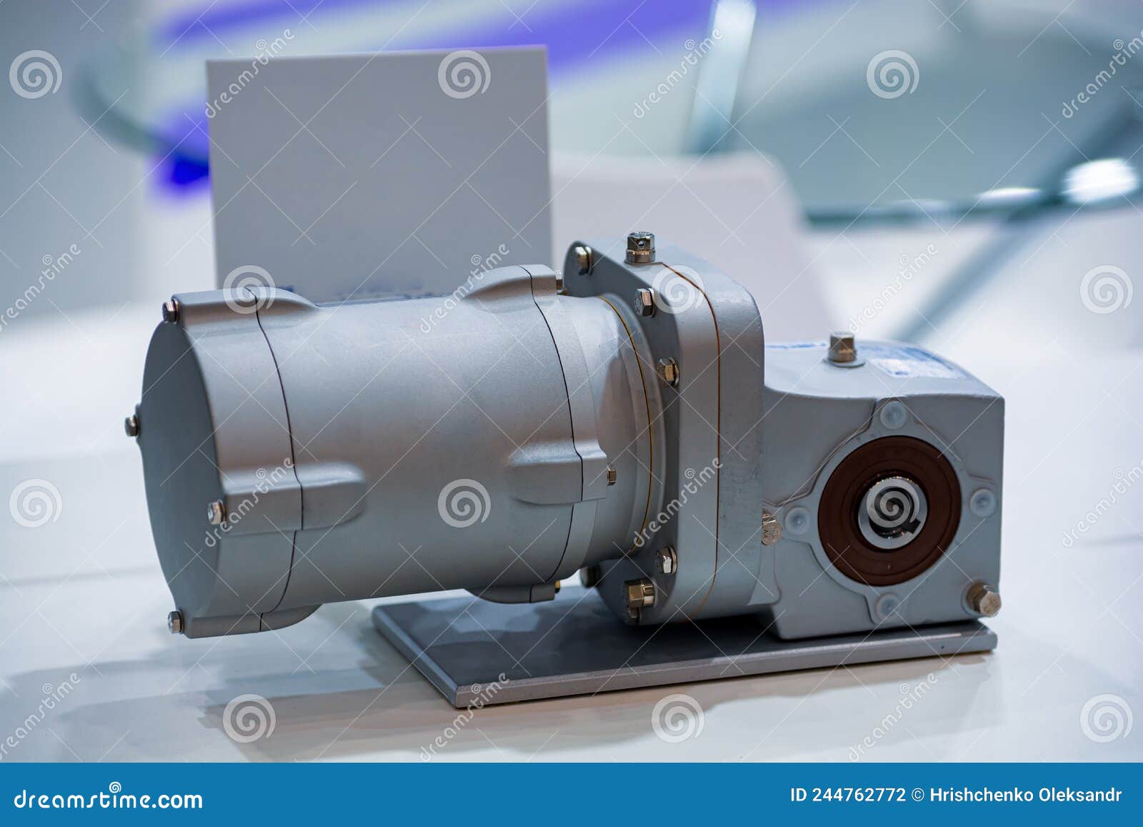 Smooth Casing Motor. Helical Gearboxes And Motor Gearboxes Stock ...