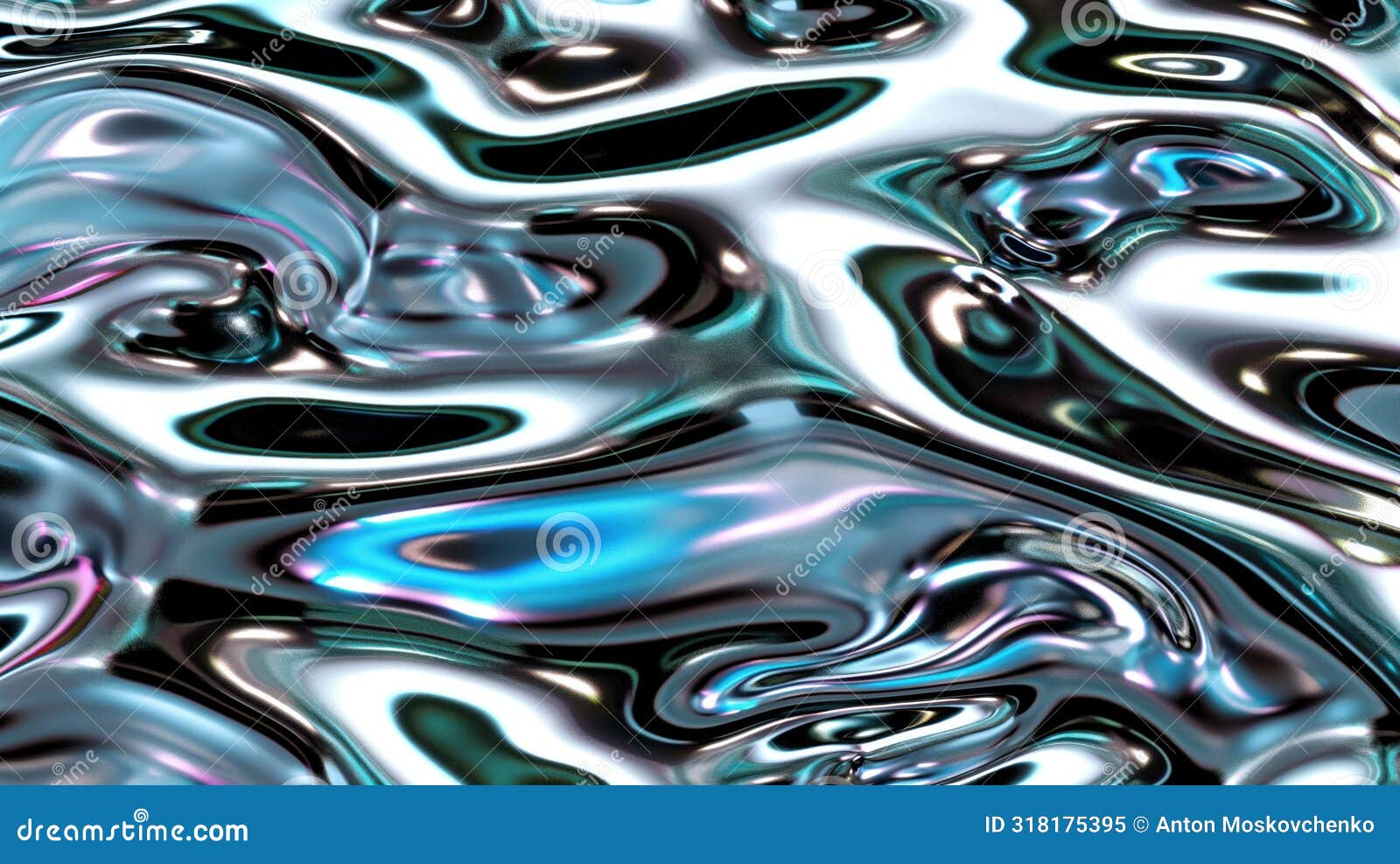 Smooth Chrome Waves with a Serene and Calming Visual Effect. Stock ...
