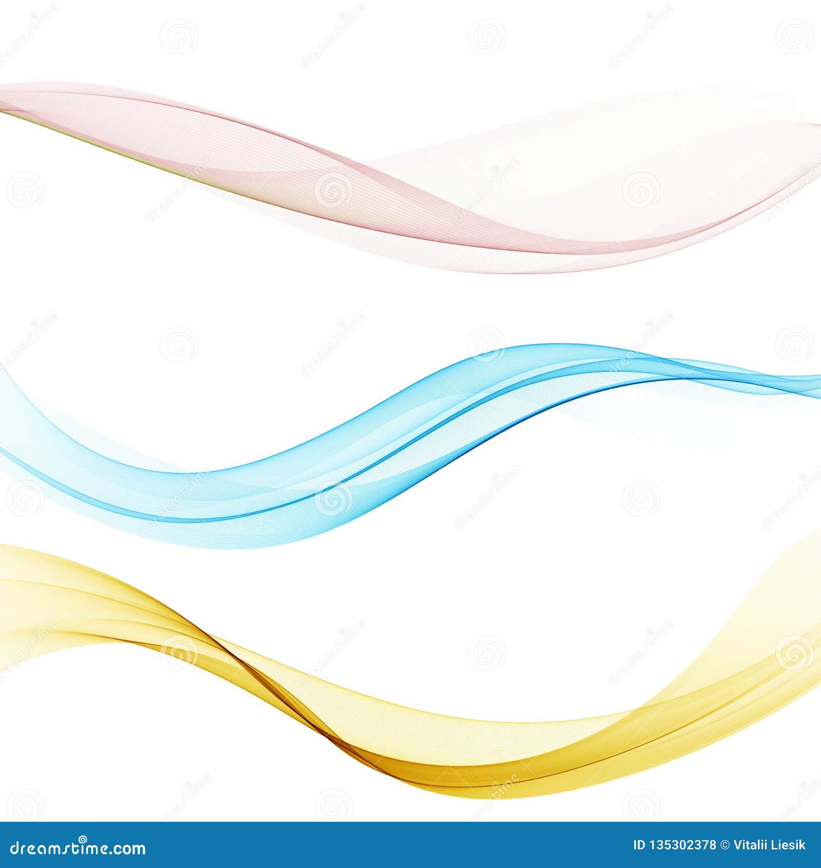 Smooth Clear Beautiful Waves Set.Wave Abstract Background Stock Vector ...