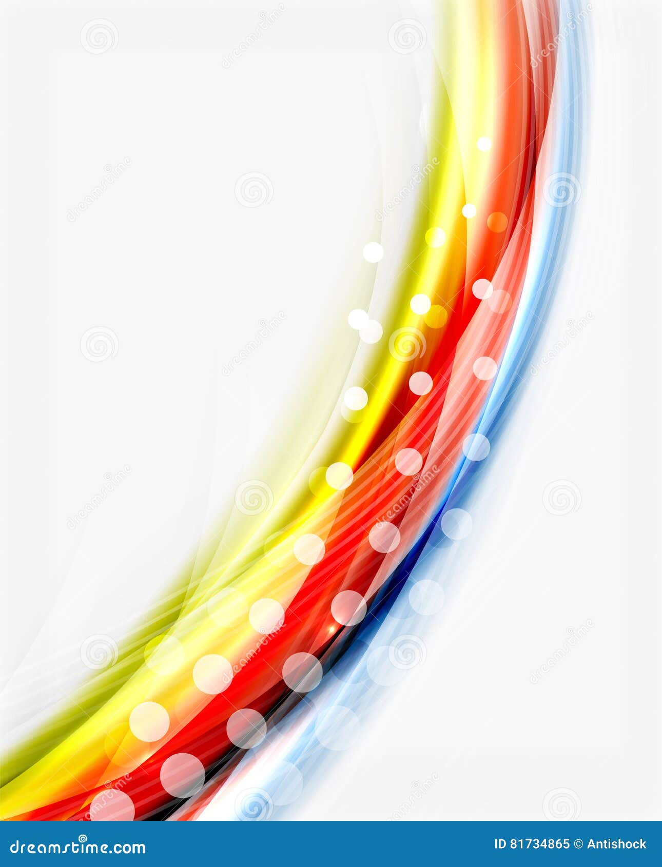 Smooth Colorful Line on White. Wave Abstract Background Stock Vector ...