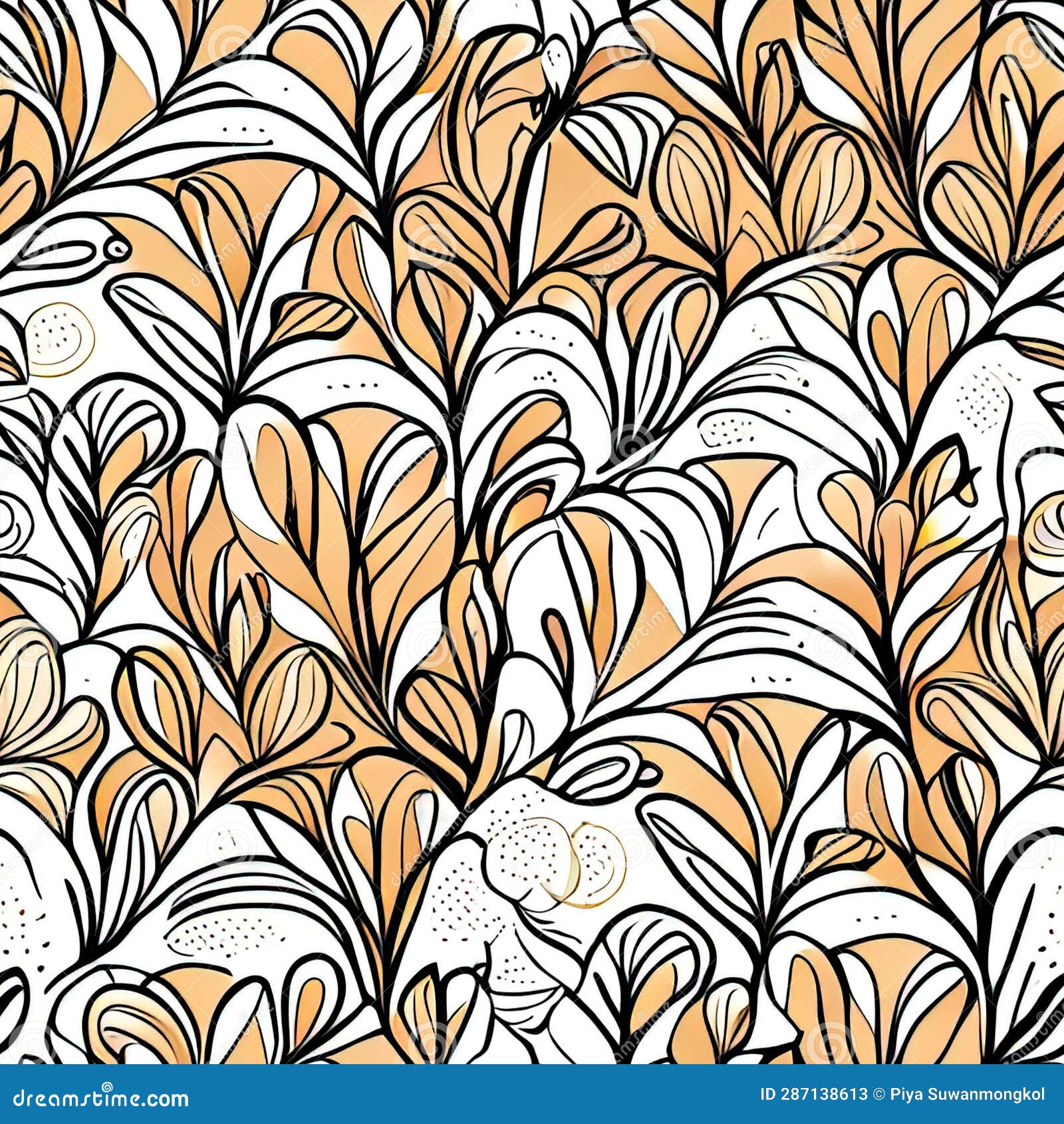 A Smooth, Continuous Line Work in Two Tone. Stock Illustration ...