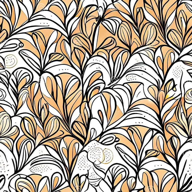 A Smooth, Continuous Line Work in Two Tone. Stock Illustration ...