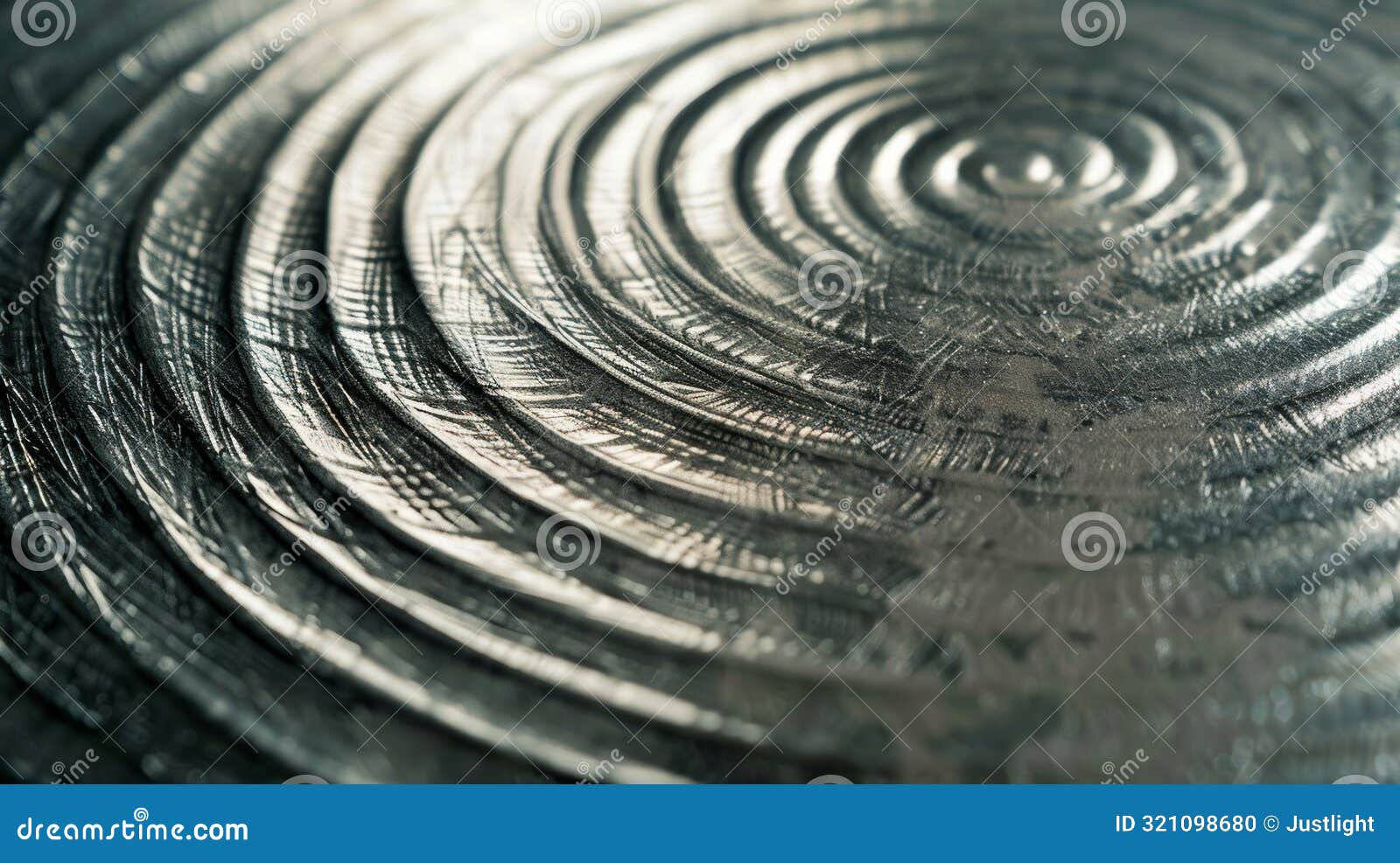 The Smooth Cool Metal Surface Reveals Faint Circular Patterns a Result ...