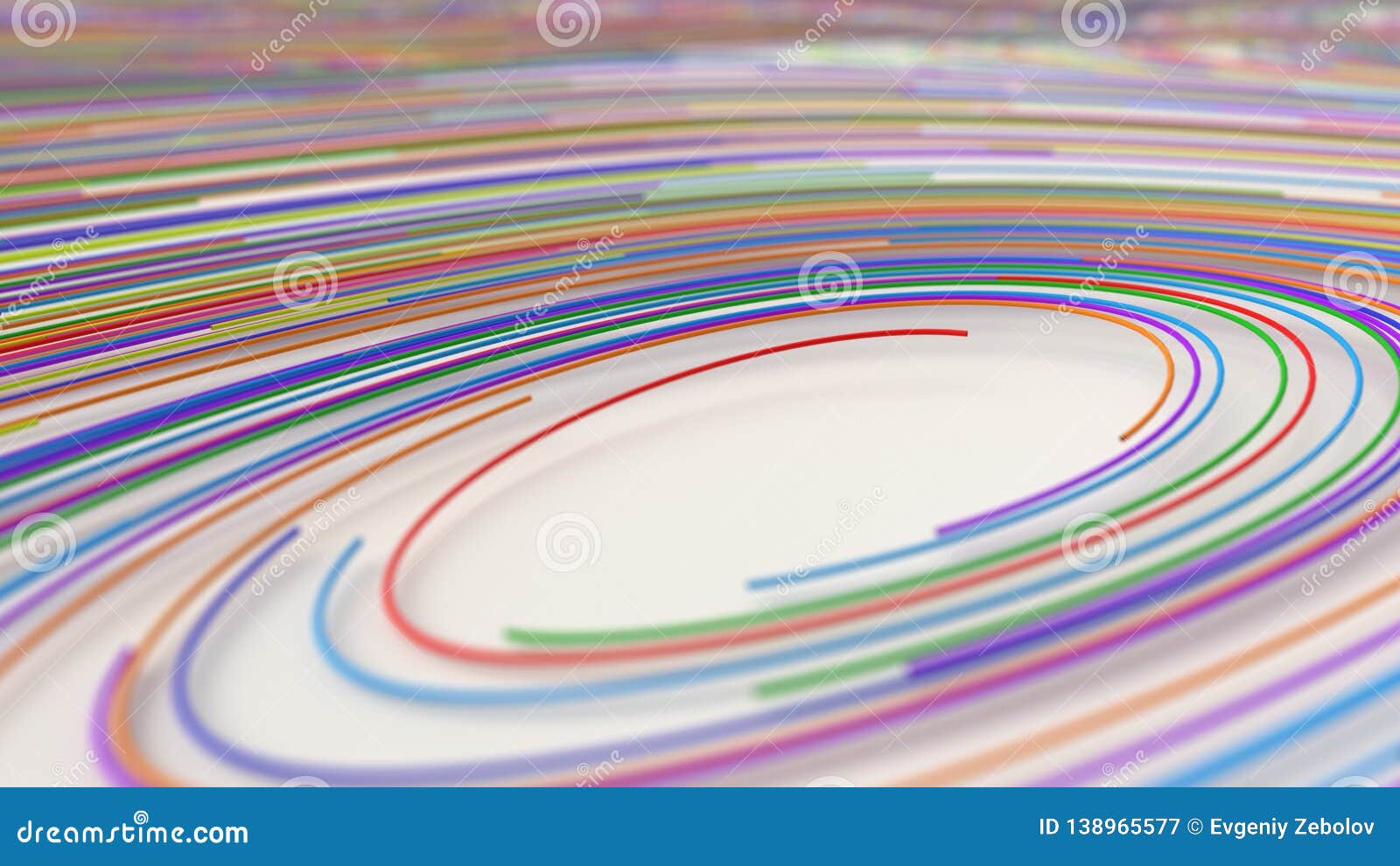 Smooth Curles from Colorful Strings on White Background Stock ...