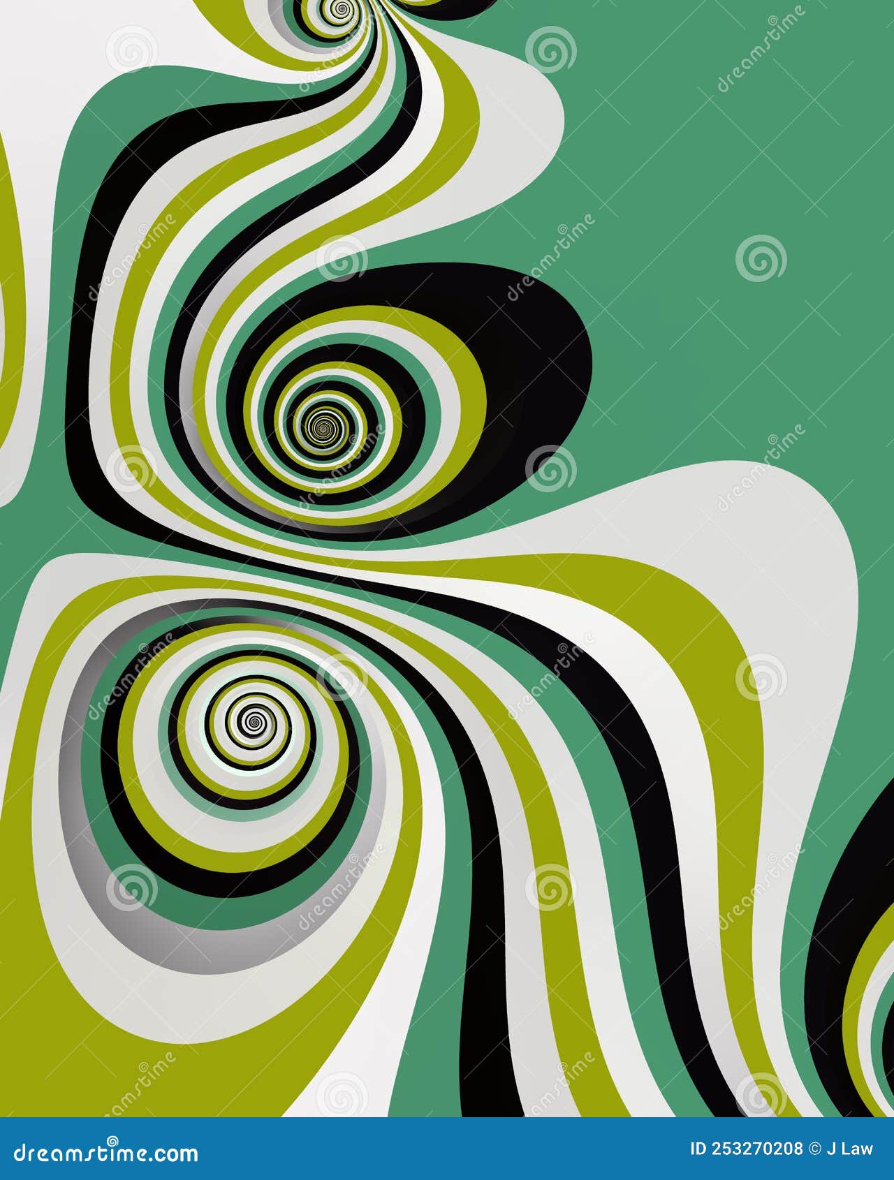 Smooth Curved Design Swirl Structure in White Black and Yellow Colours ...