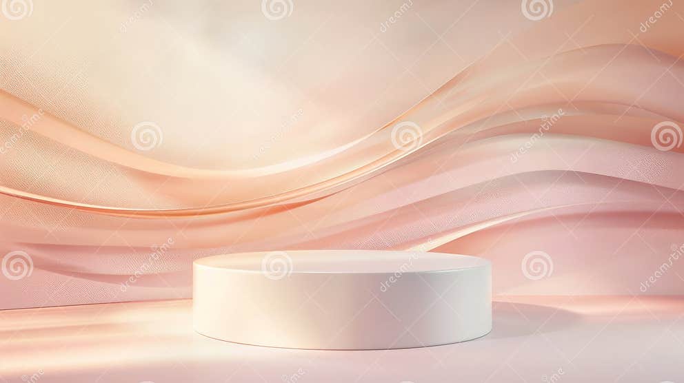 A Smooth Cylindrical Podium is Isolated on a Pastel Background with ...