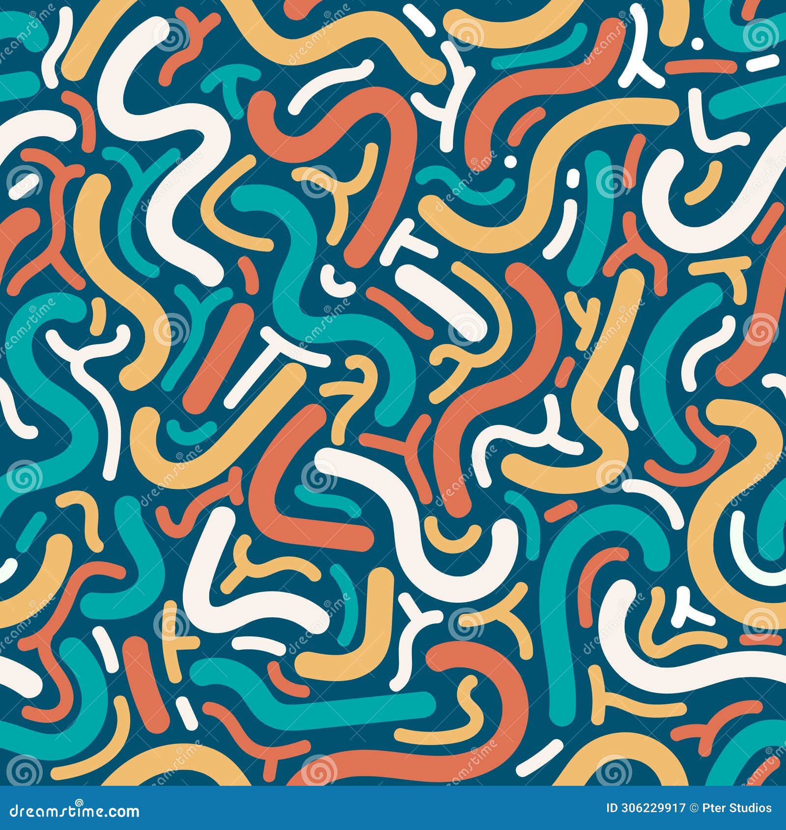 Thick and Thin Line Motif Doodle Pattern Illustration Smooth and Clean ...