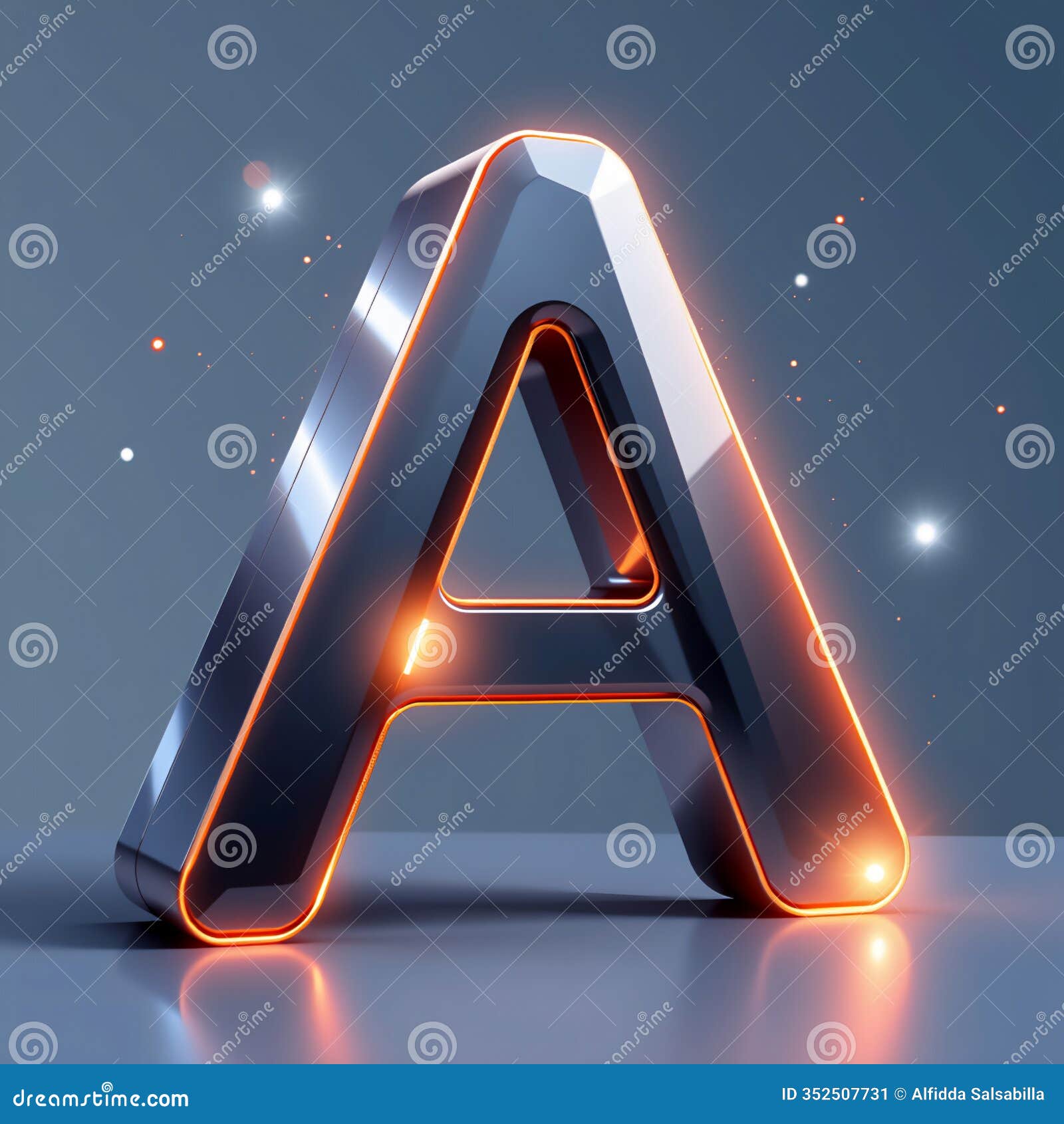 Smooth Digital Letter Alphabet a with Gradient Effects Stock ...