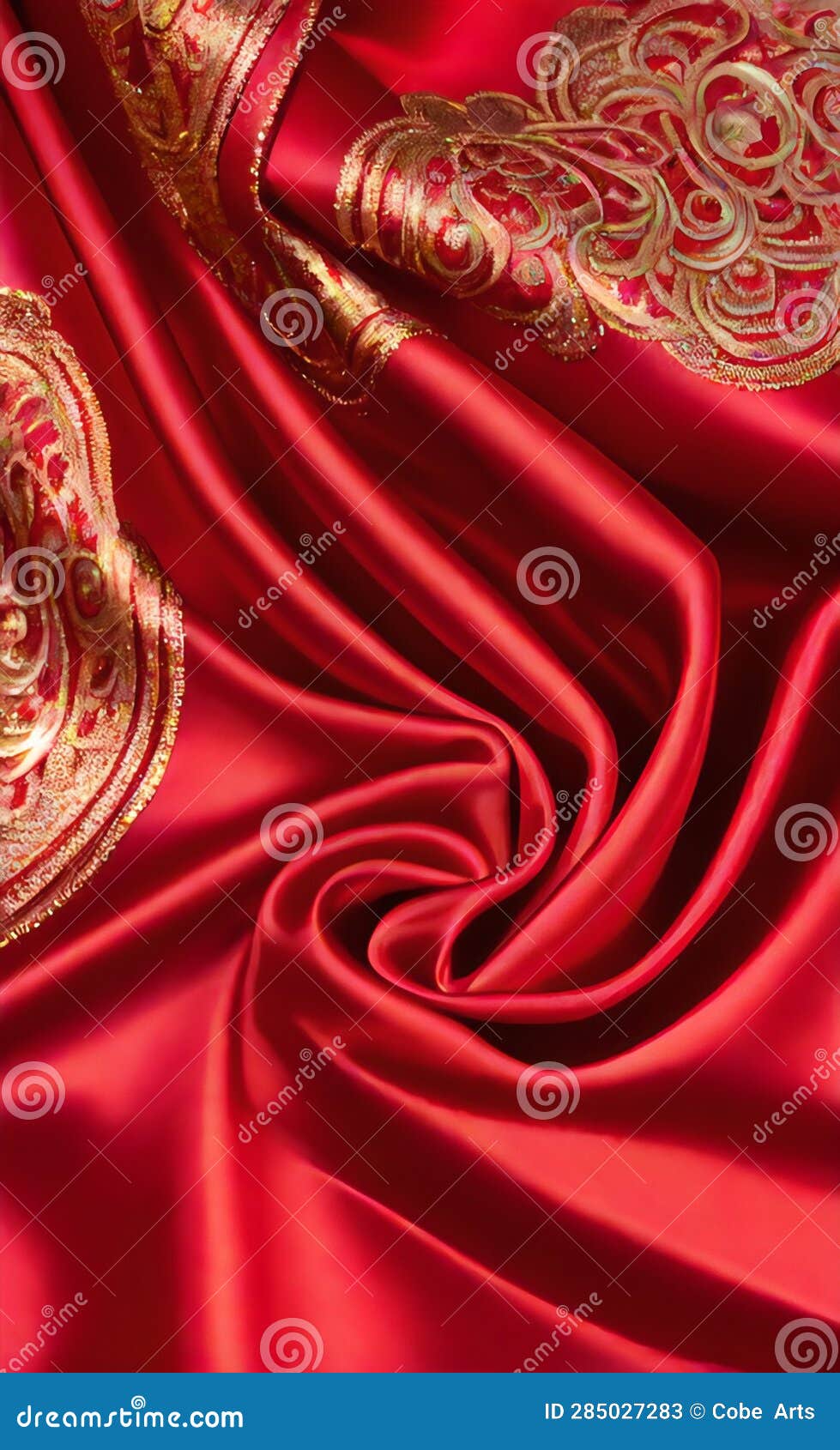 Smooth Elegant Red Silk Or Satin Luxury Cloth Texture As Abstract