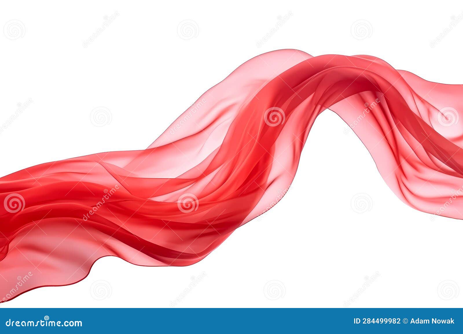 A Smooth Elegant Red Transparent Cloth Separated on White Background ...