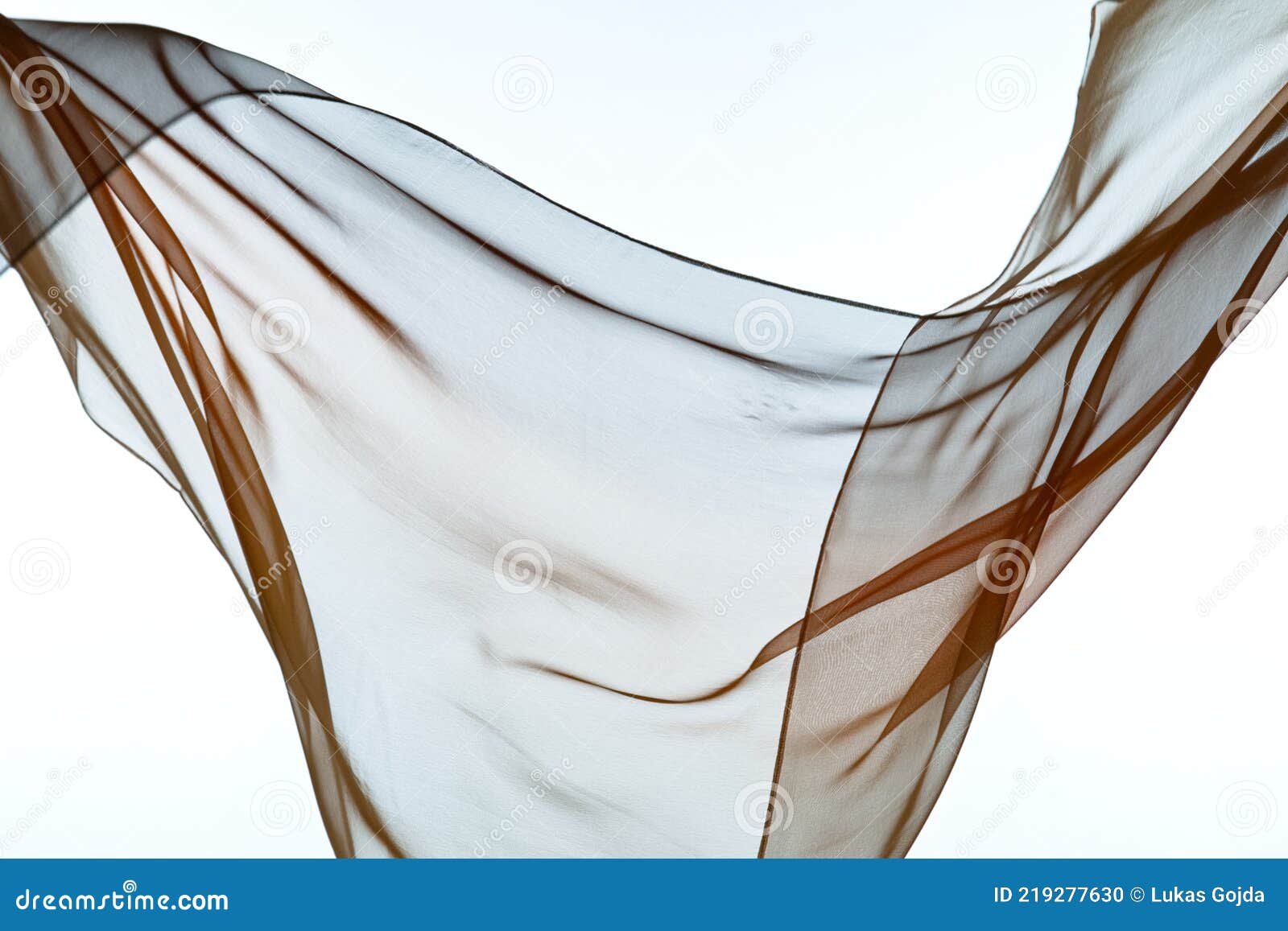 Smooth Elegant Transparent Cloth Separated on White Background. Stock ...