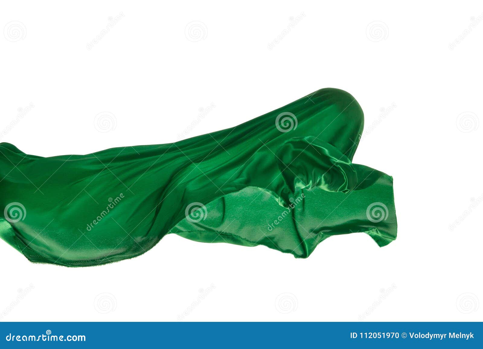 Smooth Elegant Transparent Green Cloth Separated on White Background ...