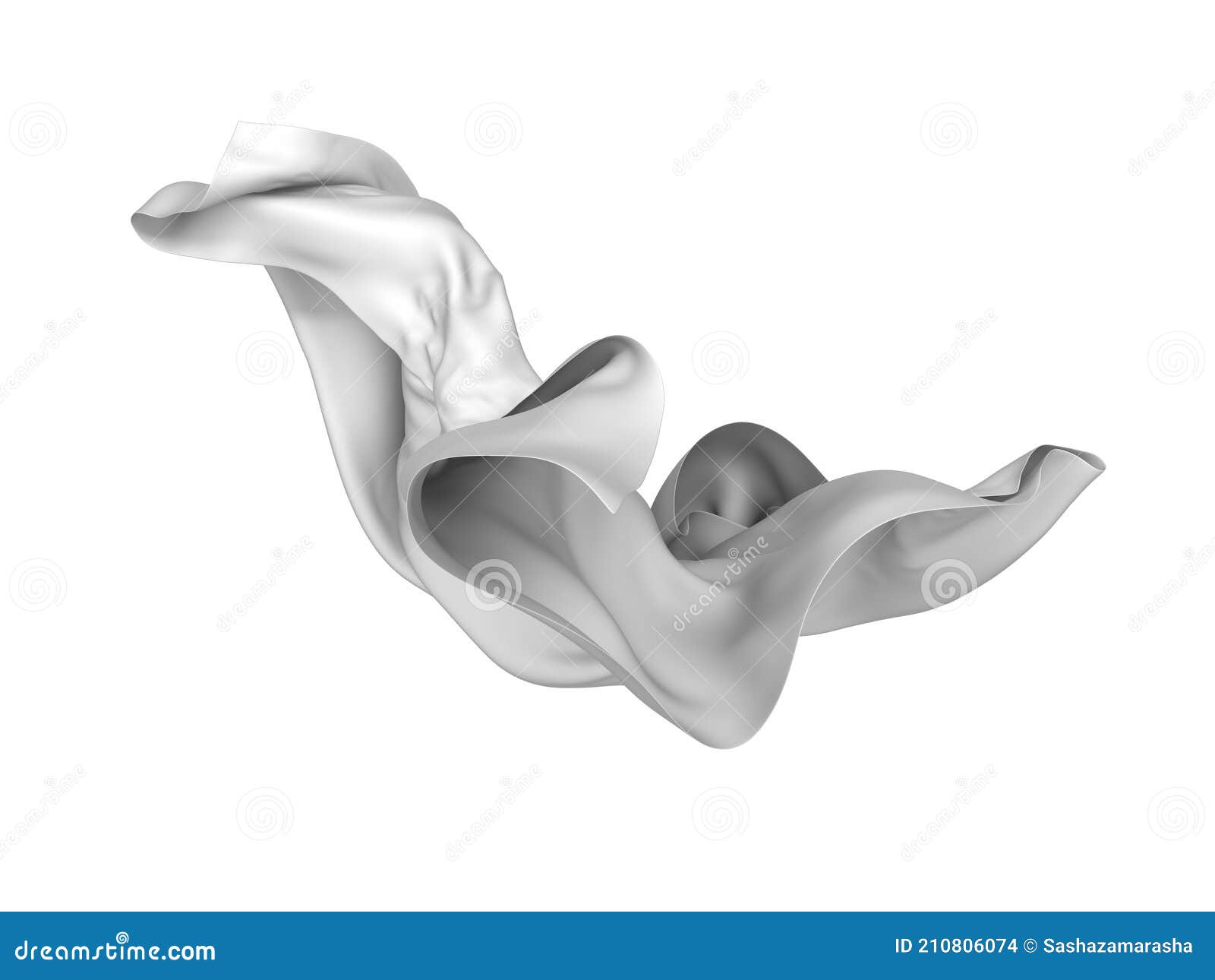Smooth Elegant White Flying Cloth Stock Illustration - Illustration of ...