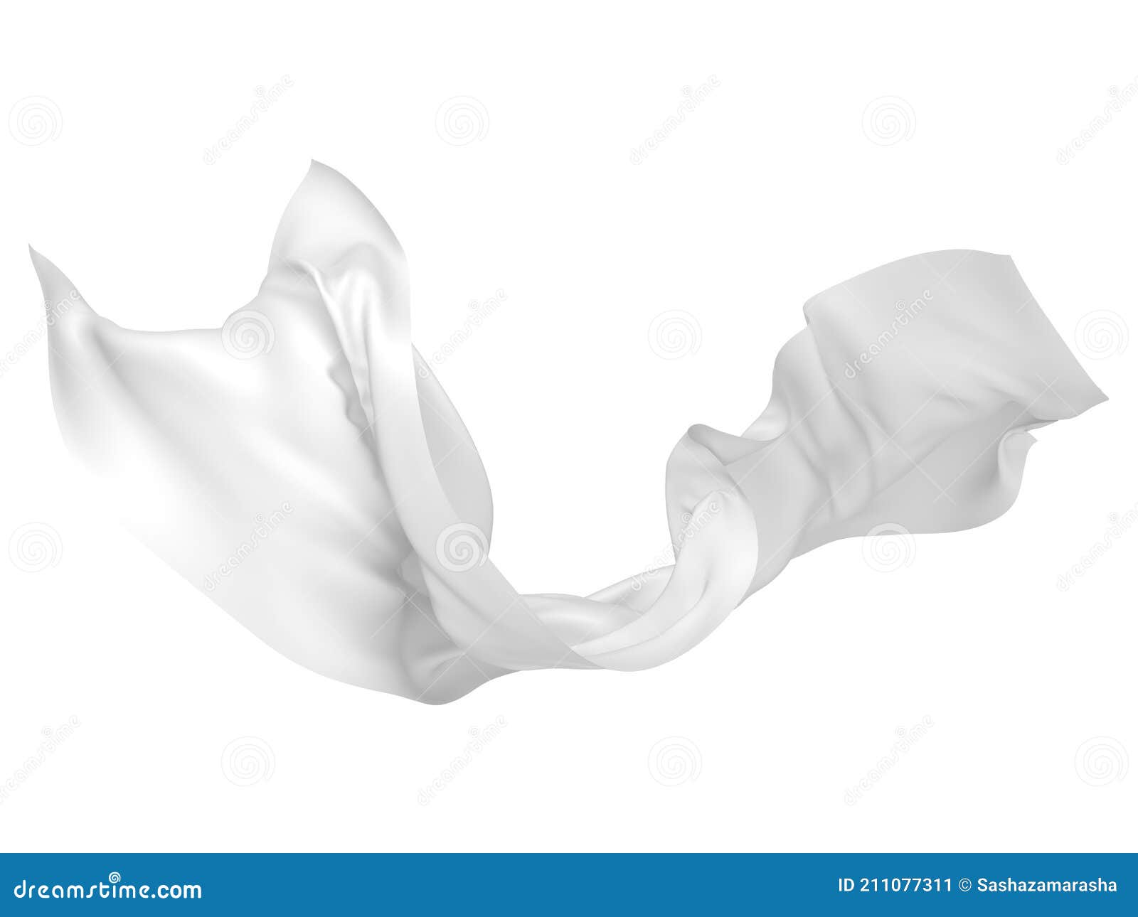 Smooth Elegant White Flying Cloth Stock Illustration - Illustration of ...