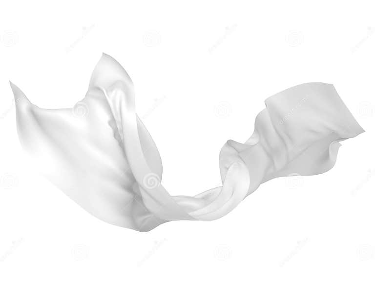 Smooth Elegant White Flying Cloth Stock Illustration - Illustration of ...