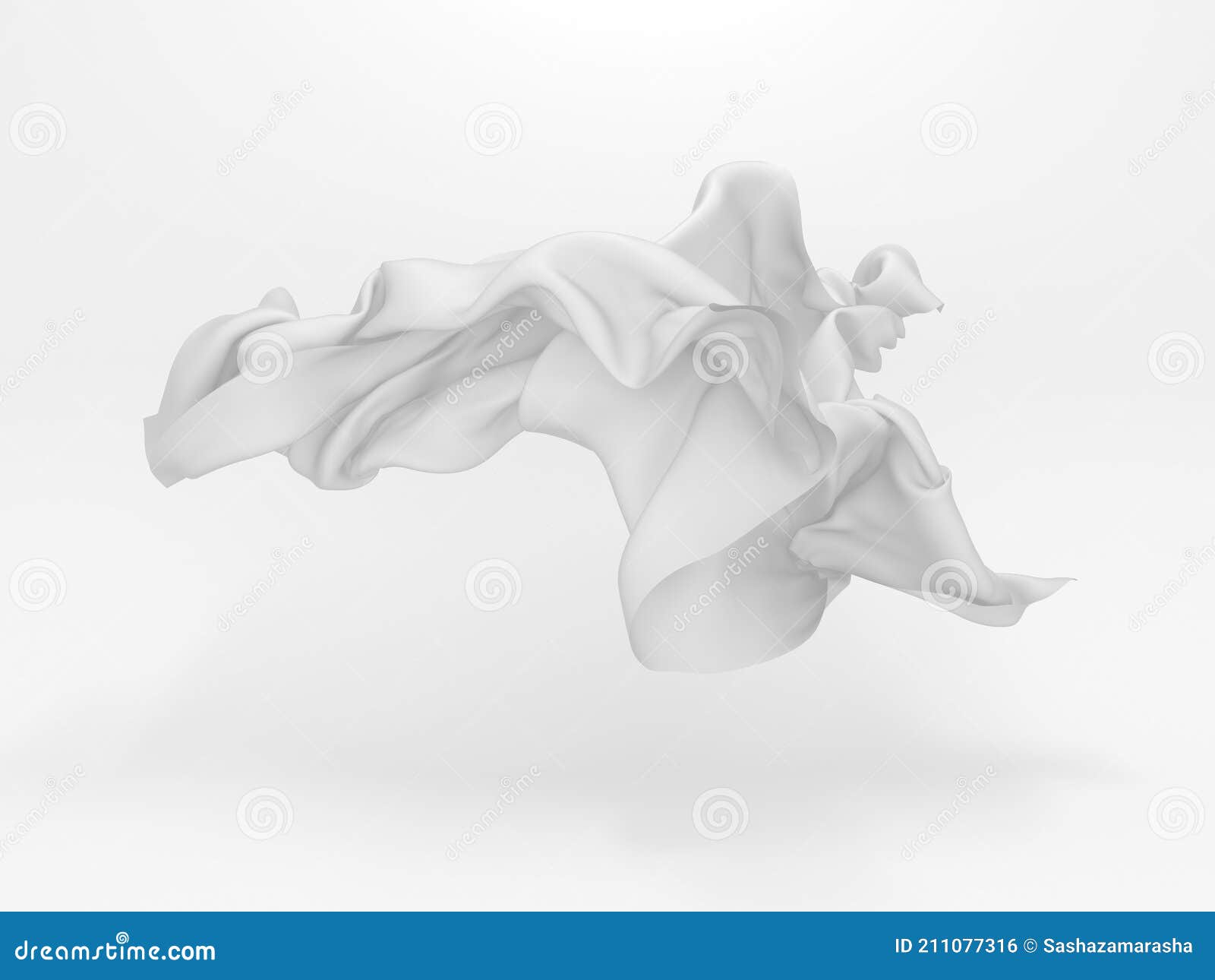 Smooth Elegant White Flying Cloth Stock Illustration - Illustration of ...