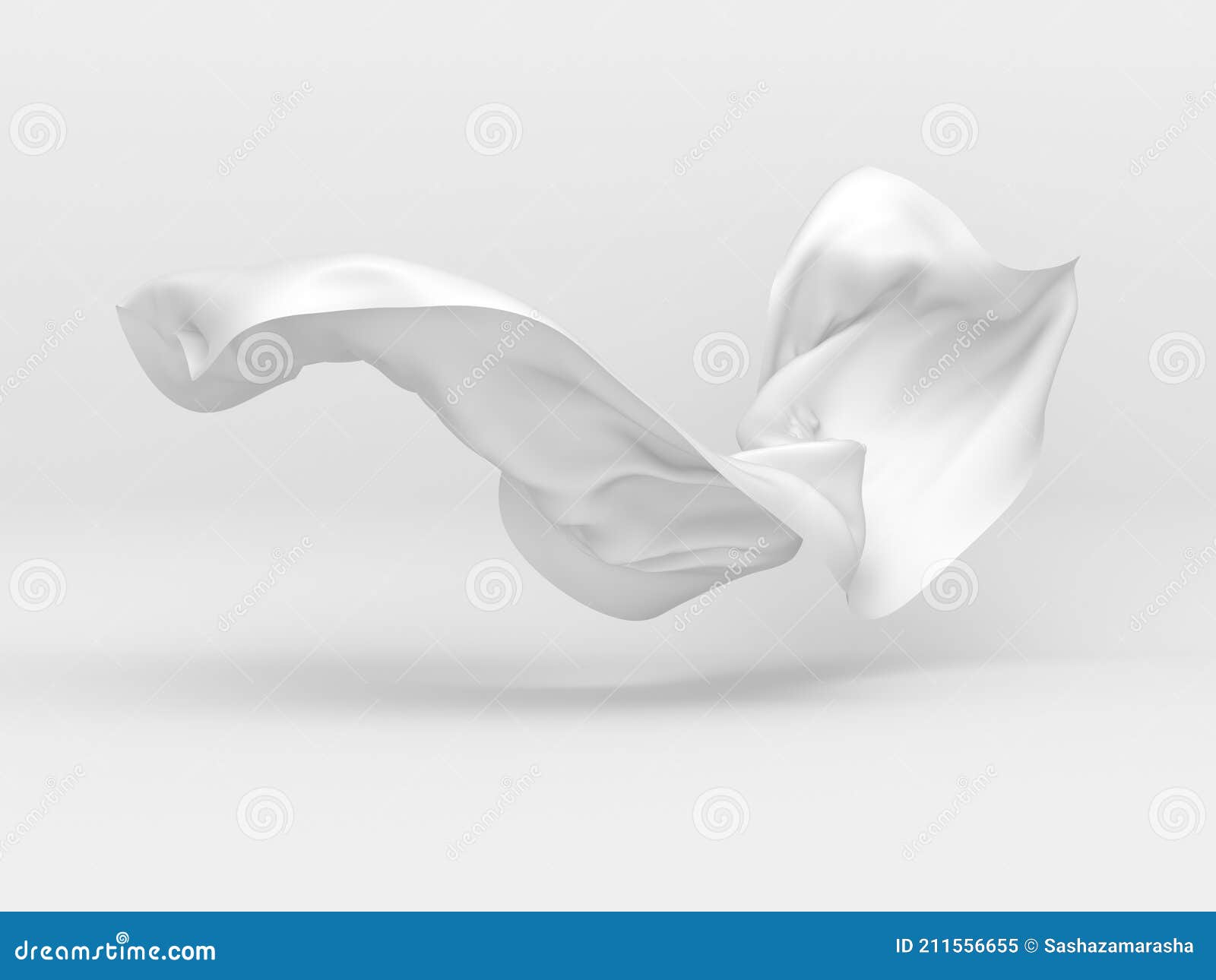 Smooth Elegant White Flying Cloth Stock Illustration - Illustration of ...