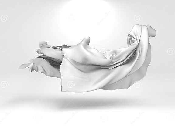 Smooth Elegant White Flying Cloth Stock Illustration - Illustration of ...