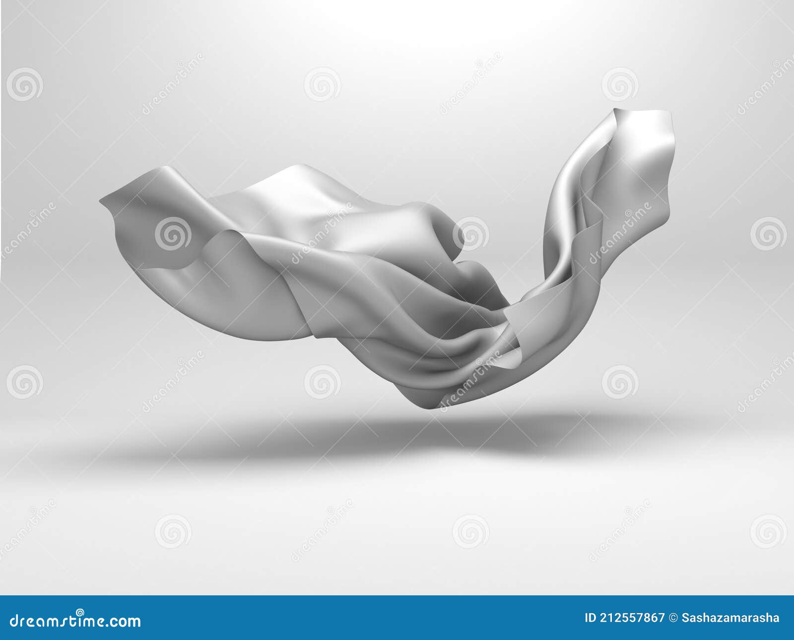 Smooth Elegant White Flying Cloth Stock Illustration - Illustration of ...