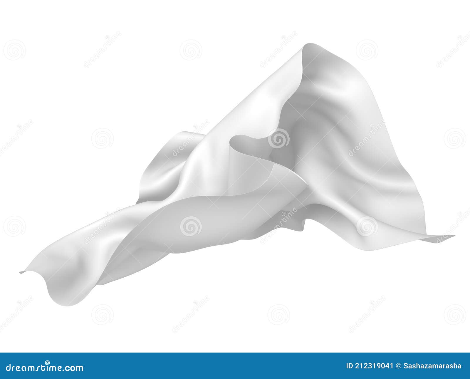Smooth Elegant White Flying Cloth Stock Illustration - Illustration of ...