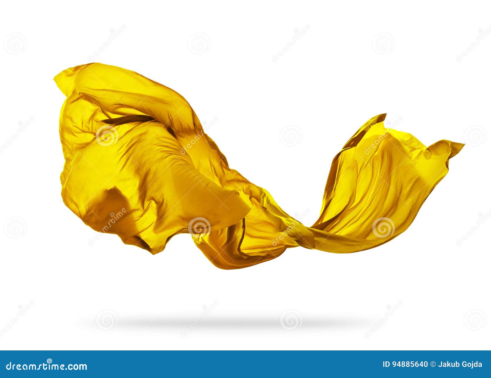 Smooth Elegant Yellow Cloth on White Background Stock Photo - Image of ...