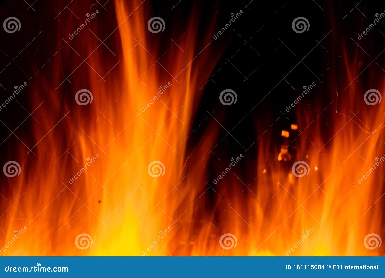 Smooth Fire Flames Background on Black Stock Photo - Image of detail ...