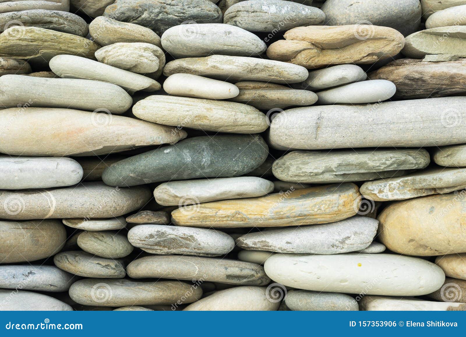 Smooth Flat Sea Stones are Stacked on Top of Each Other Stock Photo ...