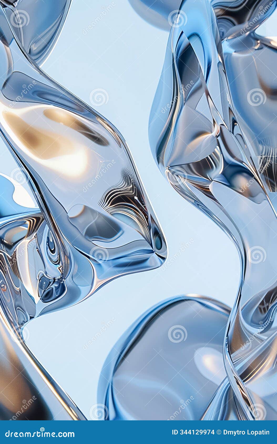 Smooth Flowing Glass Shapes in Dynamic Composition, Transparency and ...