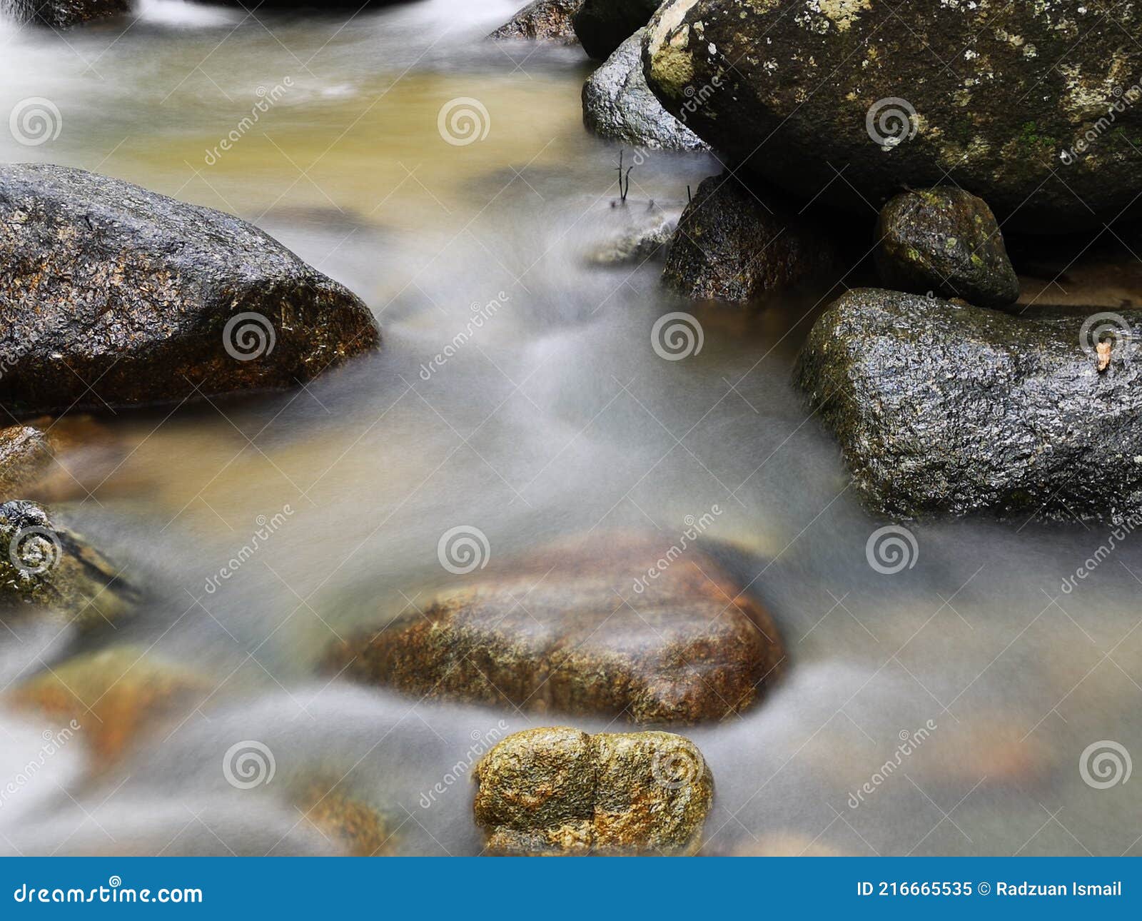 Smooth flowing stream stock image. Image of water, rapid - 216665535