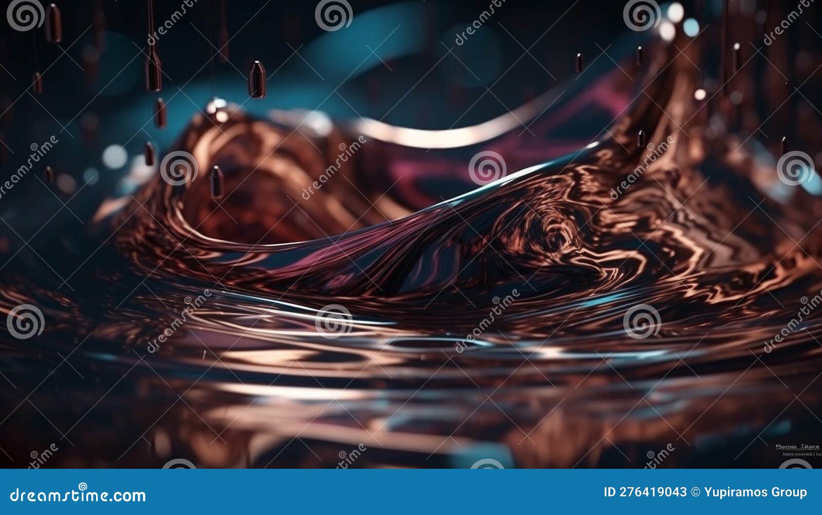 Smooth Flowing Water Creates Abstract Wave Pattern Generated by AI ...