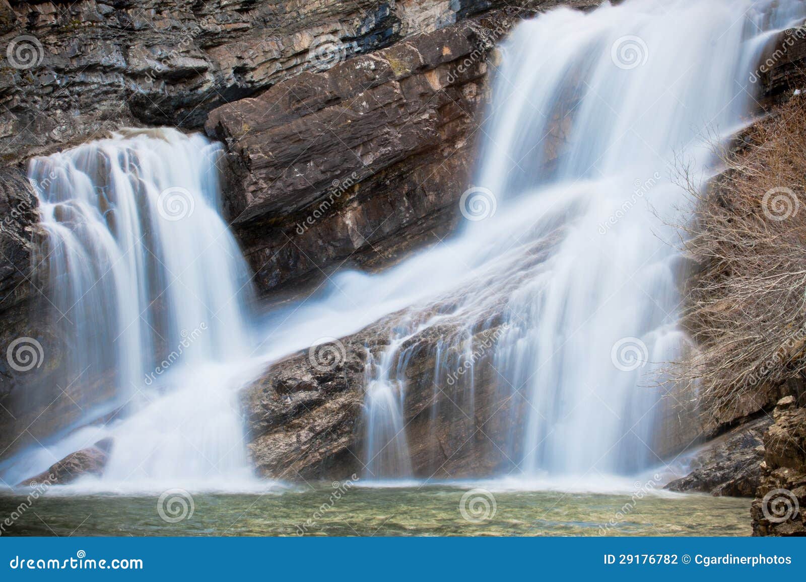Smooth Flowing Waterfall stock photo. Image of spring - 29176782
