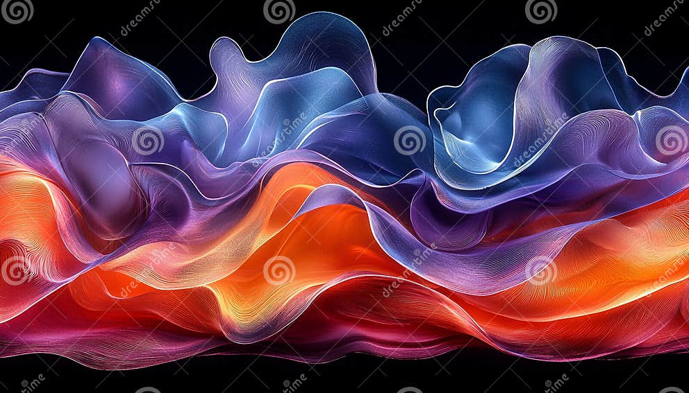 Smooth Flowing Wave Pattern in Vibrant Colors Illustration Generated by ...