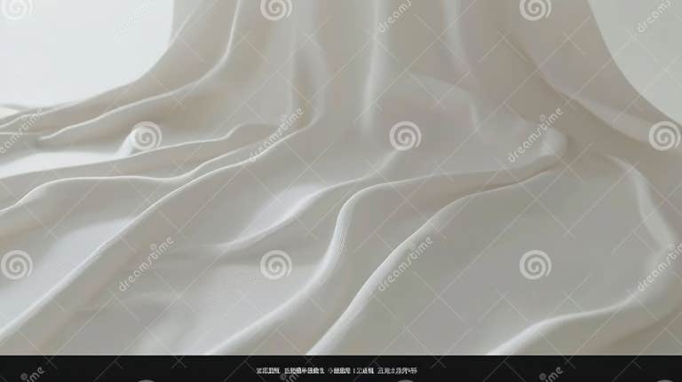 A Smooth, Flowing White Fabric Draped Elegantly, Creating Soft Shadows ...