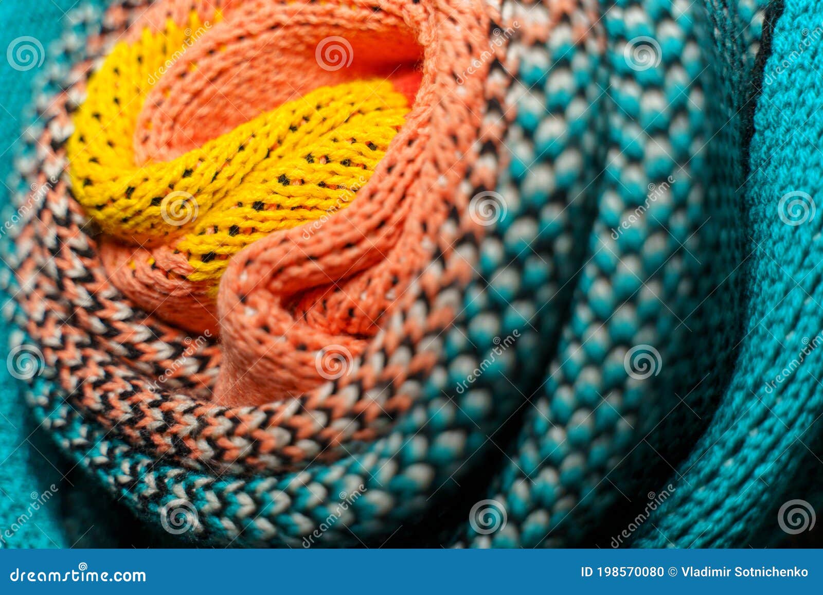 Smooth Folded Multi Colored Knitted Fabrics Stock Photo - Image of ...