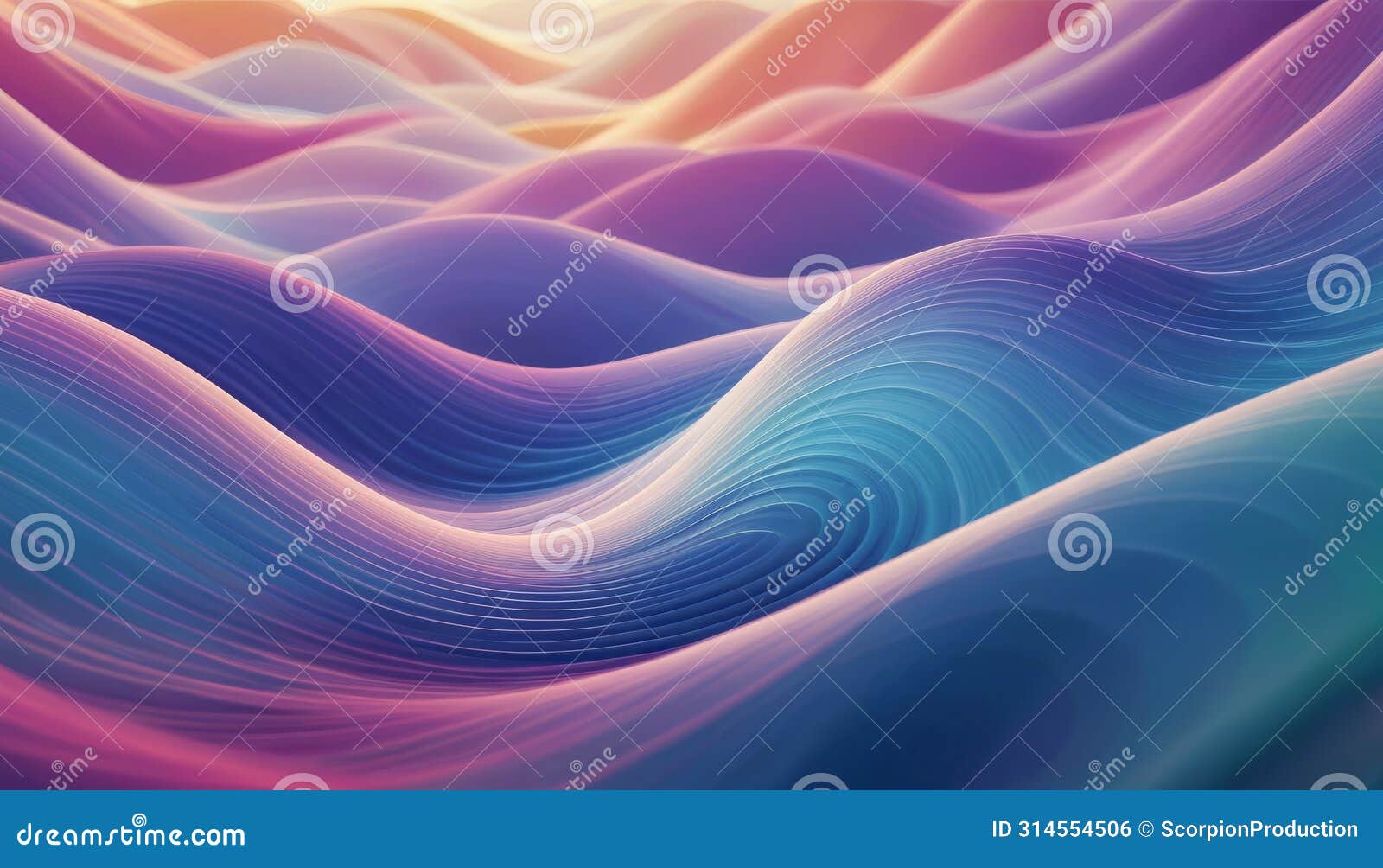 Serene Wavy Color Gradient stock illustration. Illustration of calming ...