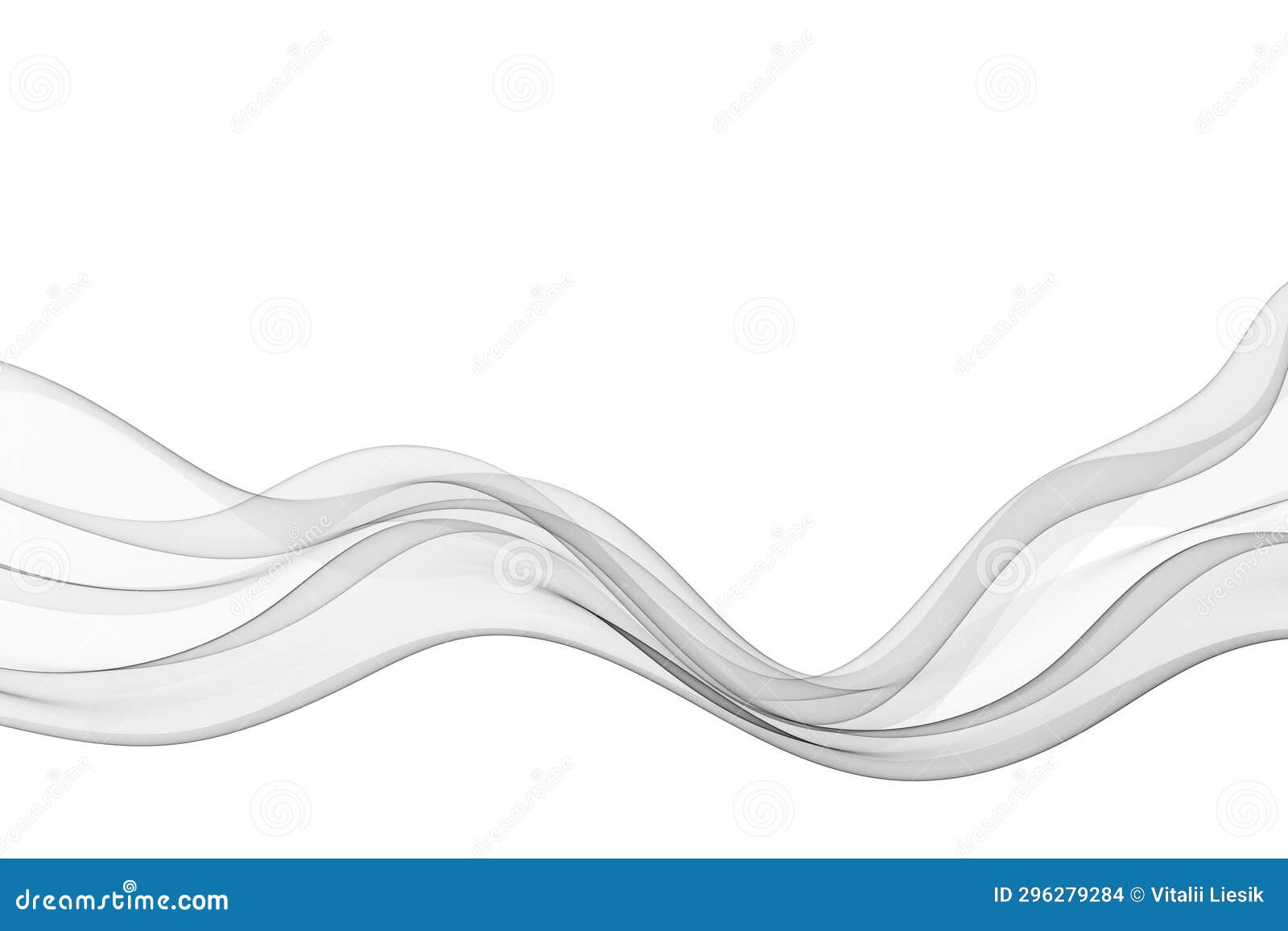Smooth Gray Abstract Wave Flow. Illustration of a Gray Flow Curve ...