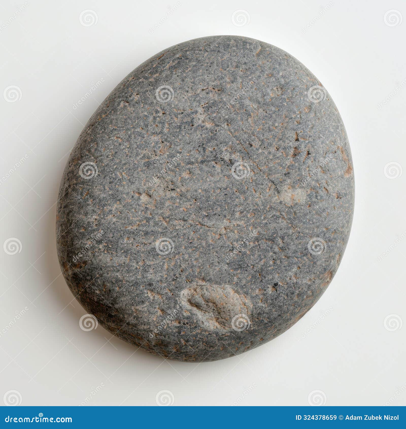 Smooth Gray River Stone on White Background Stock Illustration ...