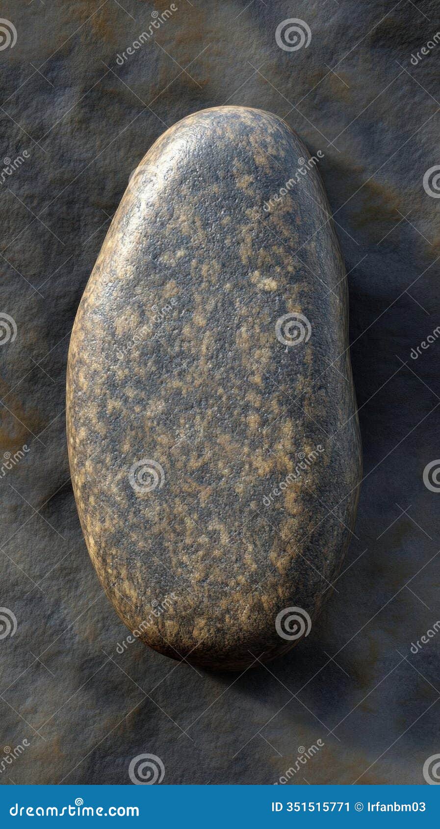 Smooth Gray Rock Rests on Textured Surface, Geology Study, Mineral ...