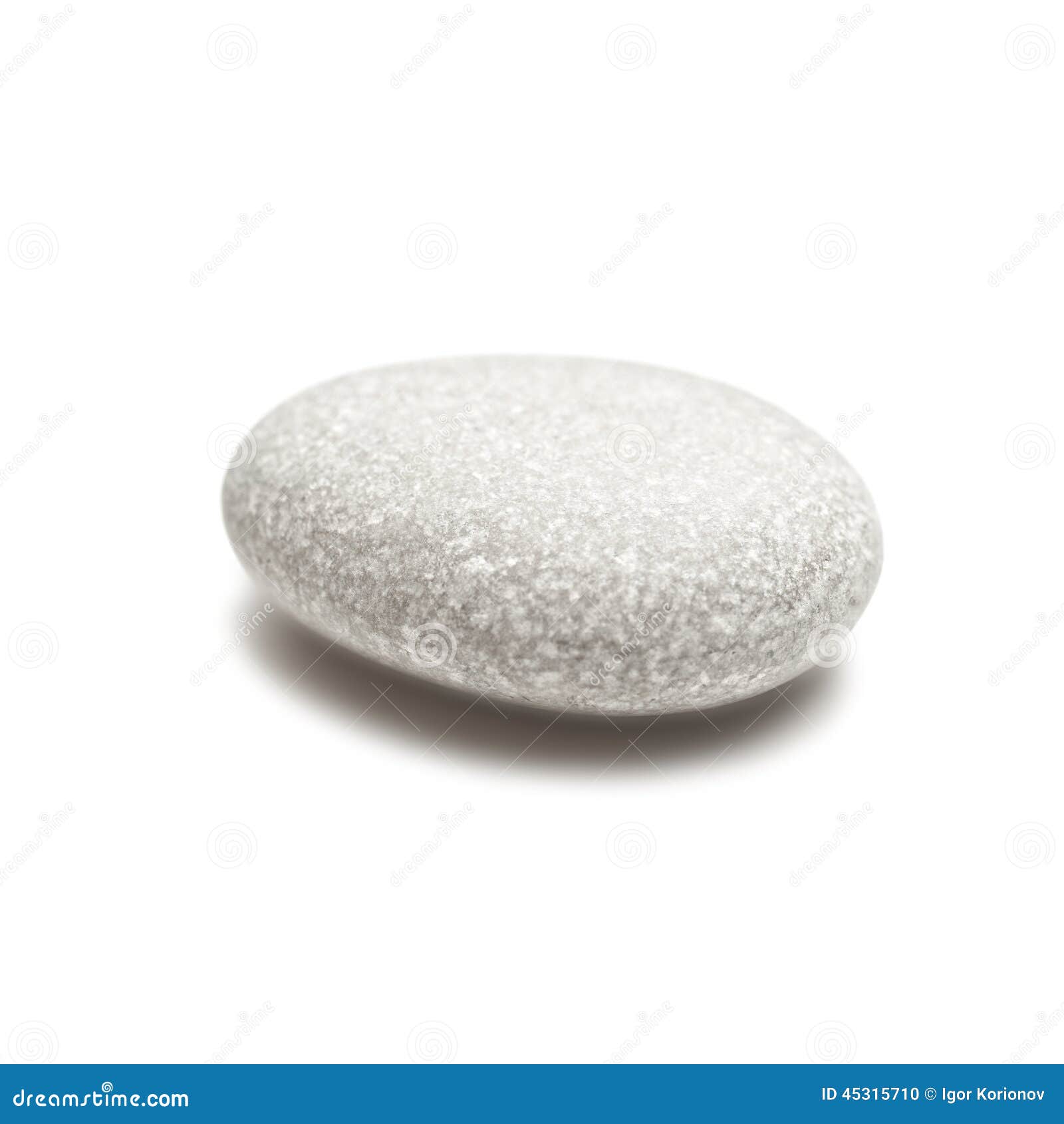 Smooth Gray Stone Isolated on a White Stock Photo - Image of pebble ...