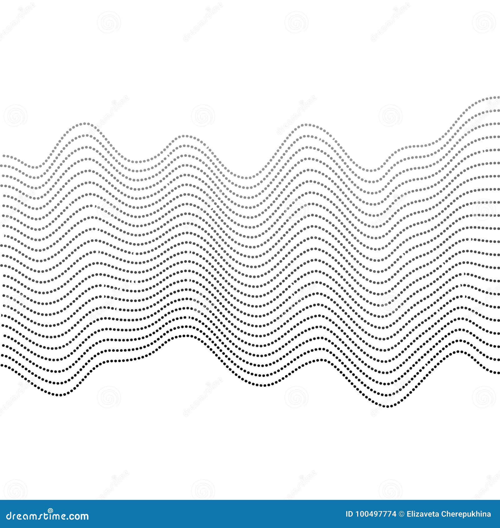 Smooth Grey Waves. Abstract Vector Dotted Lines. Blend Effect Stock ...