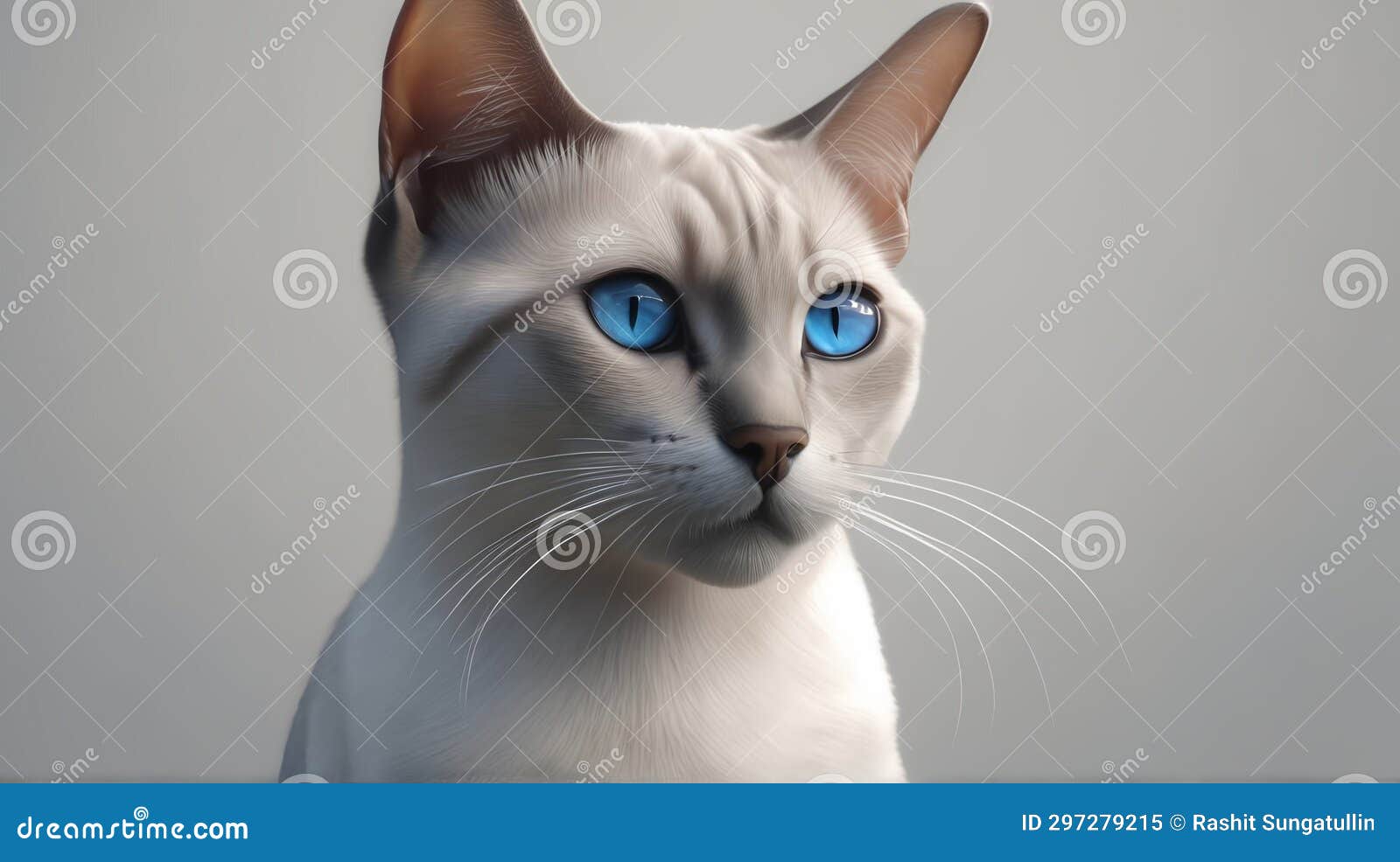 Smooth-haired Thai cat stock illustration. Illustration of eyes - 297279215