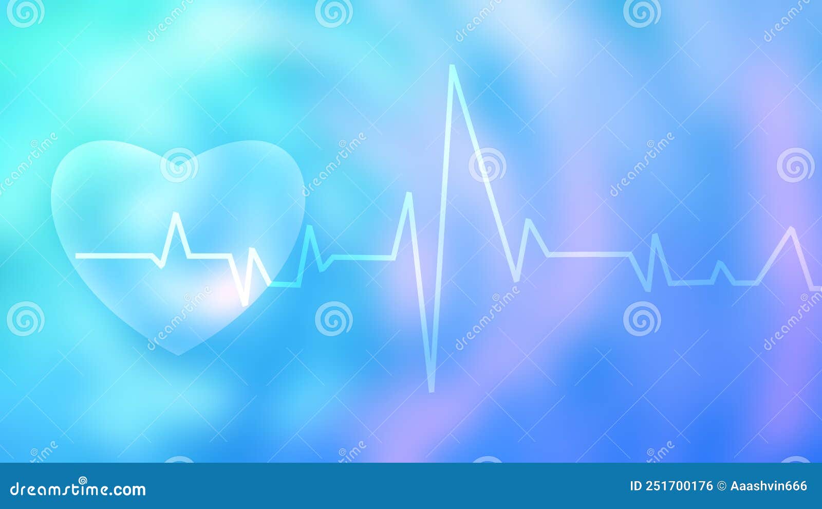 Smooth Heart Background with Heart Beat on Blue and Pink Background ...