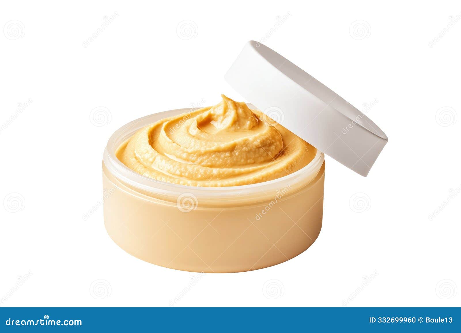 Smooth Hummus in a Jar or Container Isolated on White Transparent ...