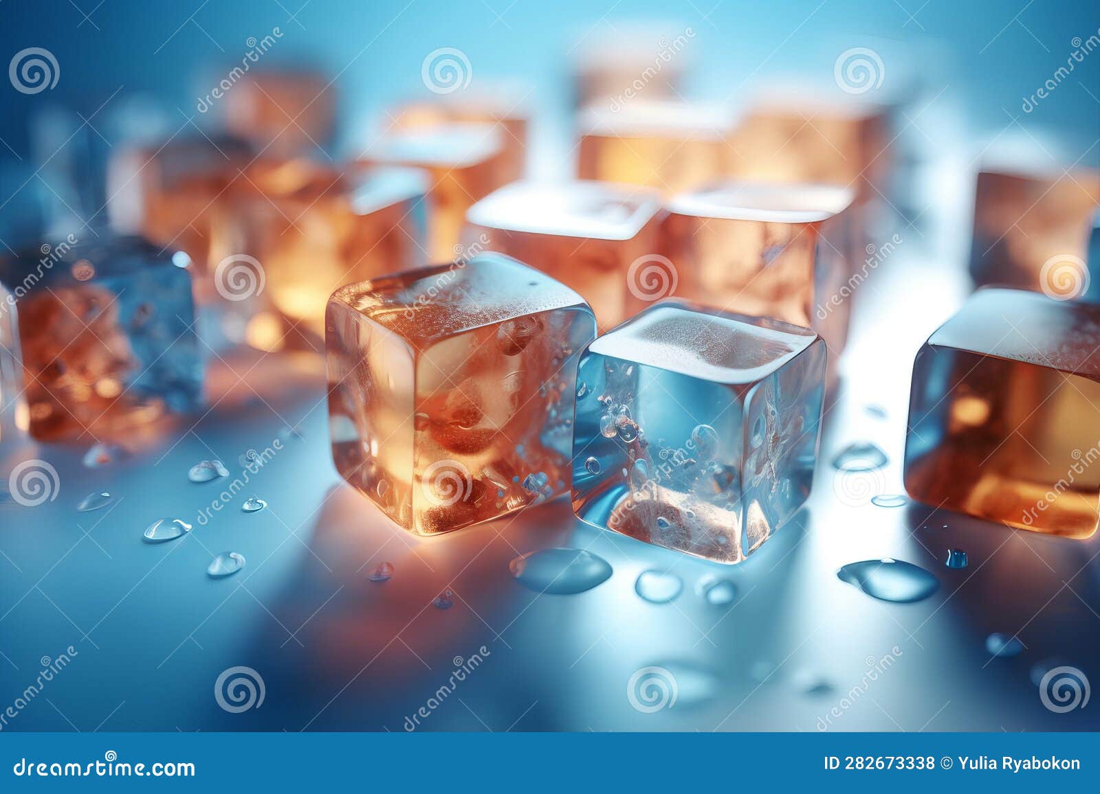 Smooth Ice Cubes Light. Generate Ai Stock Illustration - Illustration ...