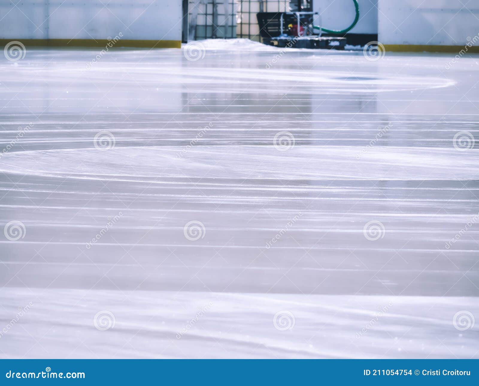 Smooth Ice on the Ice Rink after it Was Resurfaced Stock Photo - Image ...