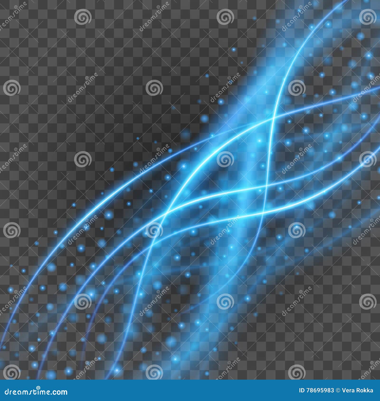 Smooth Light Blue Lines on Transparency Background Illustration. Stock ...