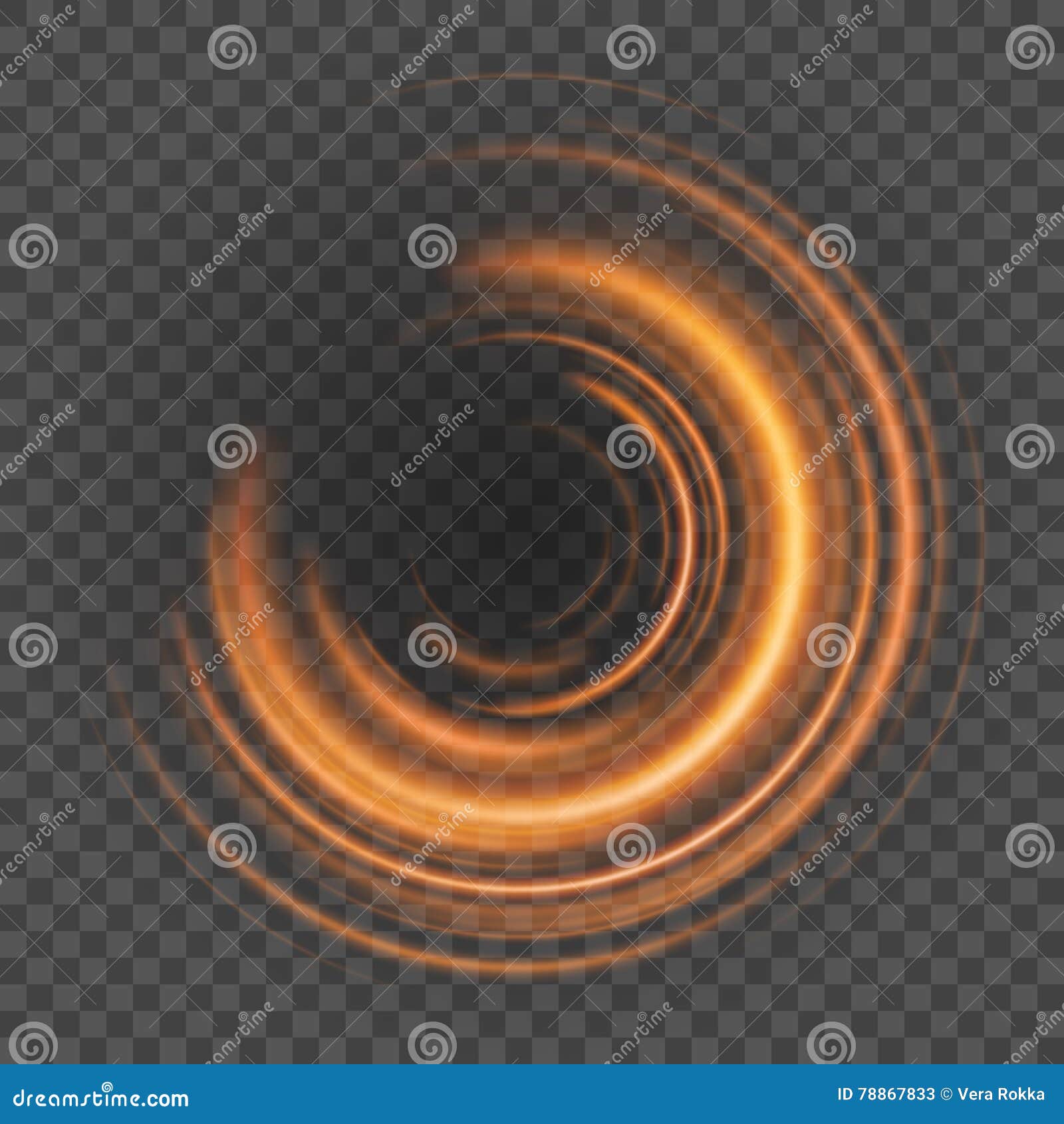 Smooth Light Orange Lines on Transparency Background Illustration ...